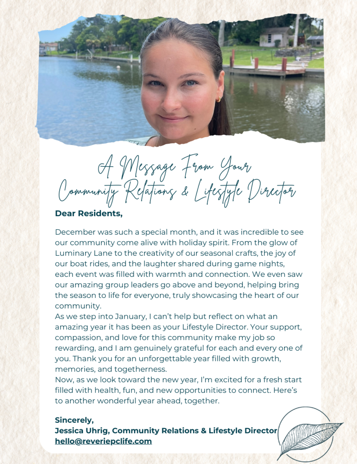 Live in Reverie, January Monthly Newsletter! 🙌